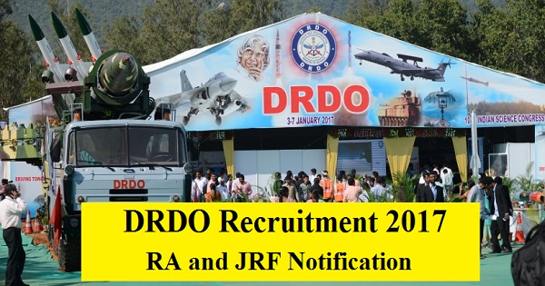DRDO Recruitment 2017- JRF And RA Fellowship Notification