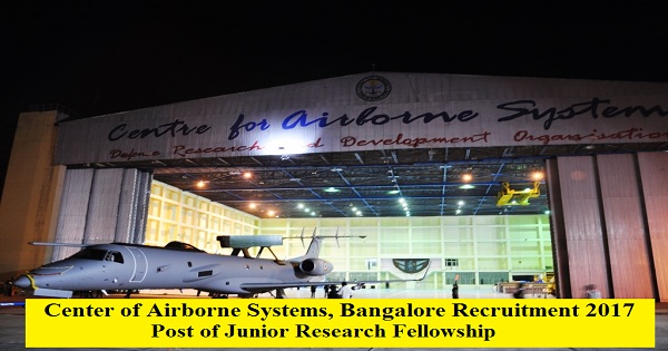 DRDO Recruitment 2017 under CABS for post of JRF