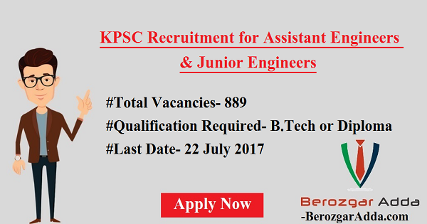 KPSC Recruitment 2017 for Post of Assistant and Junior Engineers